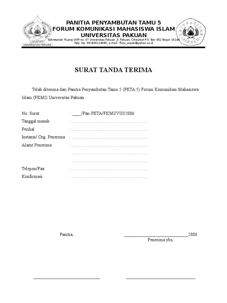 Surat Tanda Terima | PDF