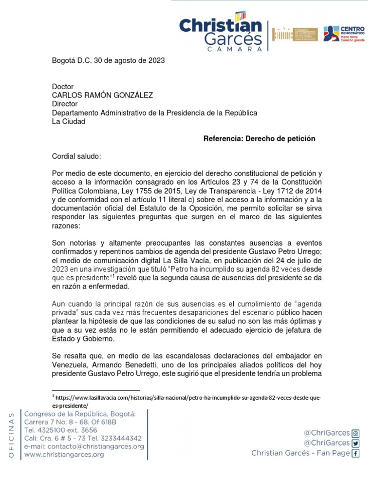 230828 Dp Dapre Salud Petro | PDF