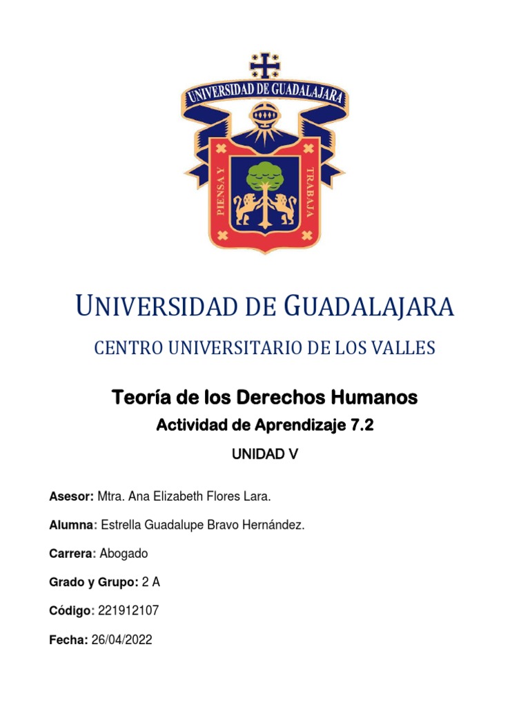 Actividad de Aprendizaje 7.2 | PDF | Derechos humanos | Justicia Actividad de Aprendizaje 7.2 | PDF | Derechos humanos | Justicia