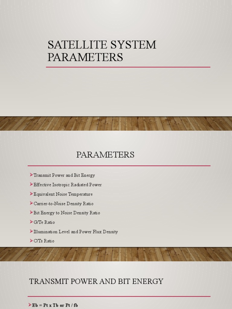 Satellite System Parameters | PDF | Computer Engineering | Electricity