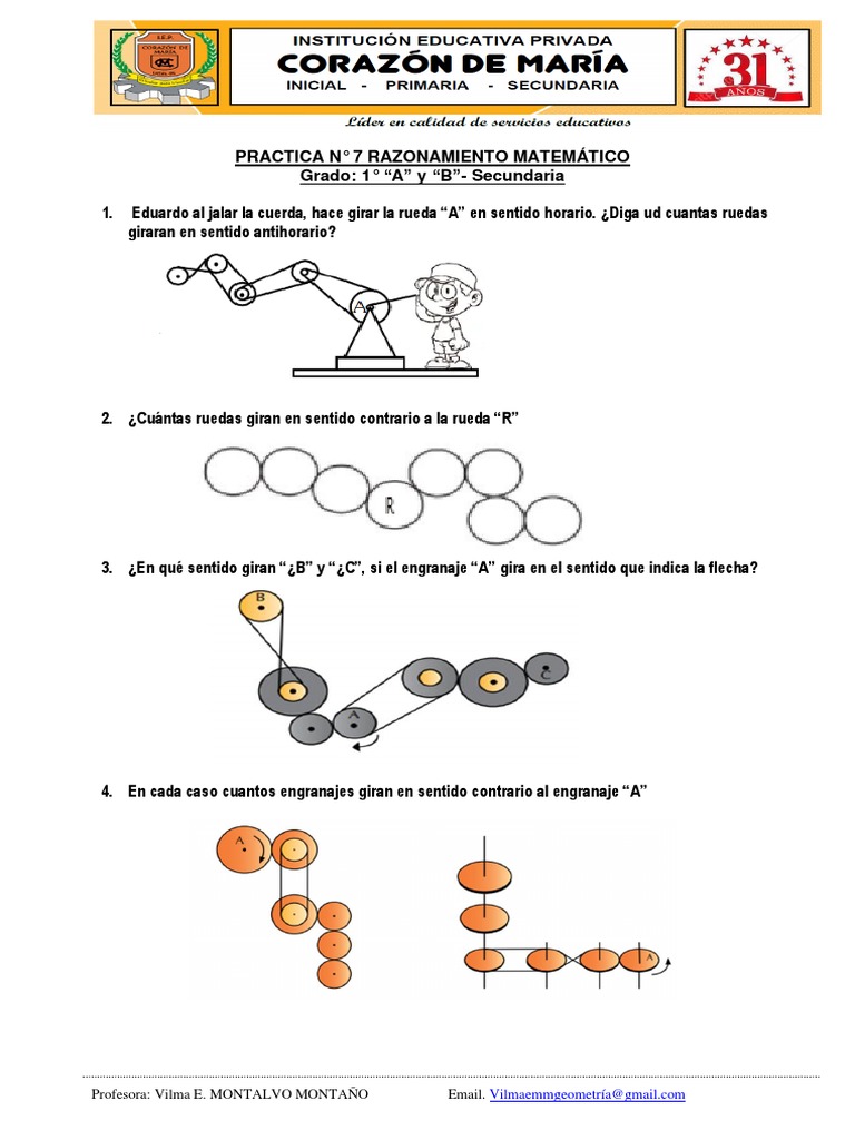 Practica de RM 7 de 1° Secundaria | PDF