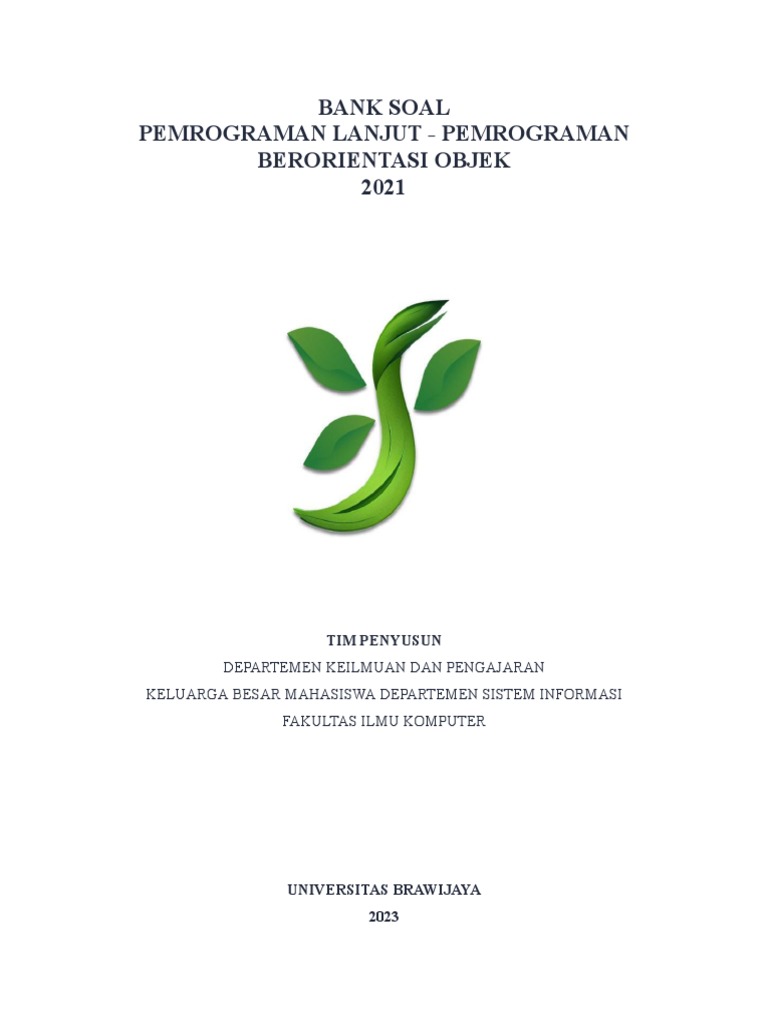 Soal UAS Pemrograman OOP 2021 | PDF | Metode & Bahan Ajar | Teknologi & Rekayasa