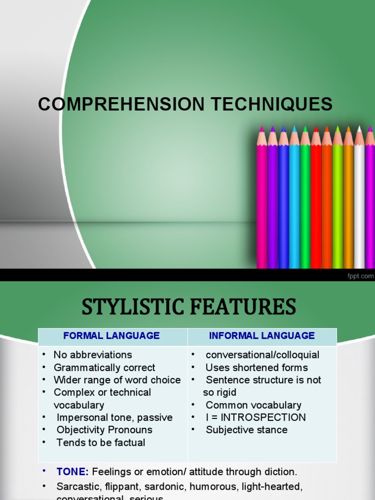 Comprehension Techniques PDF Sentence Linguistics Clause