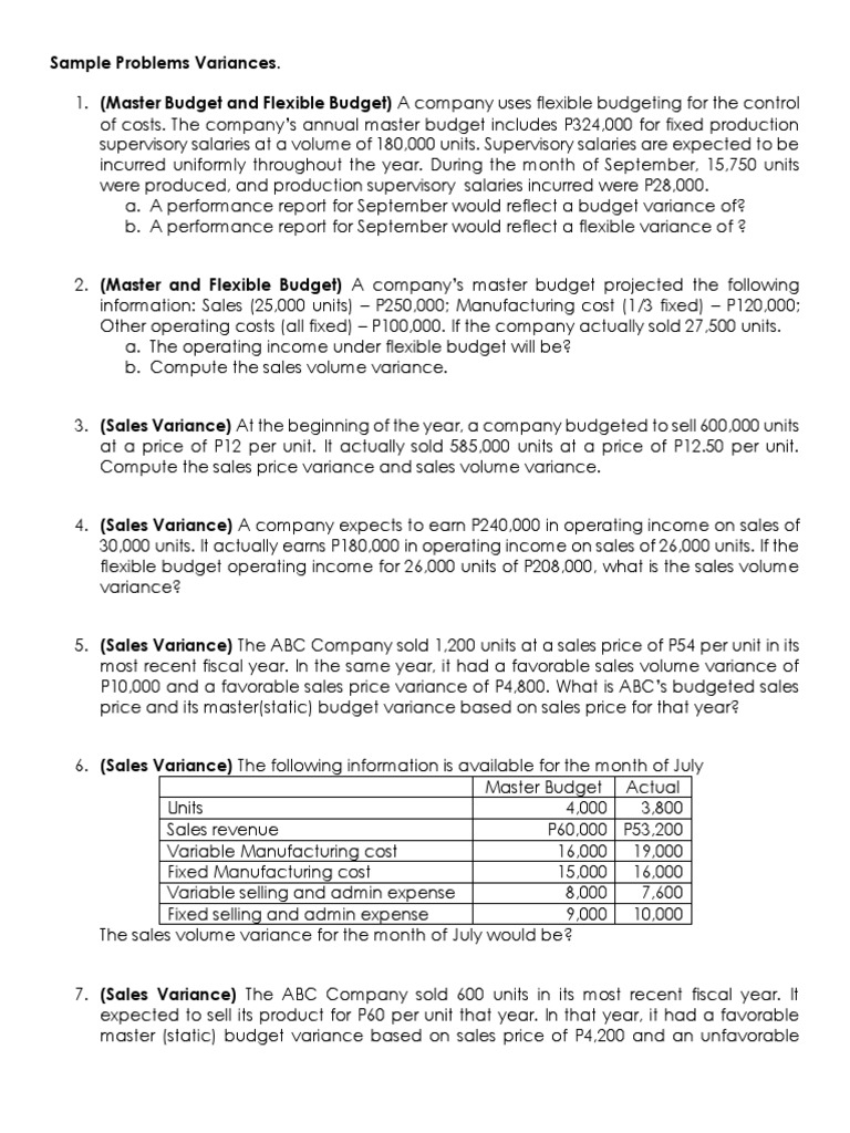 Variance Exercises | PDF | Variance | Financial Economics