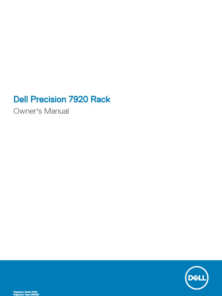 Dell Precision 7920 Rack Owner's Manual | PDF | Microcontroller | Computing