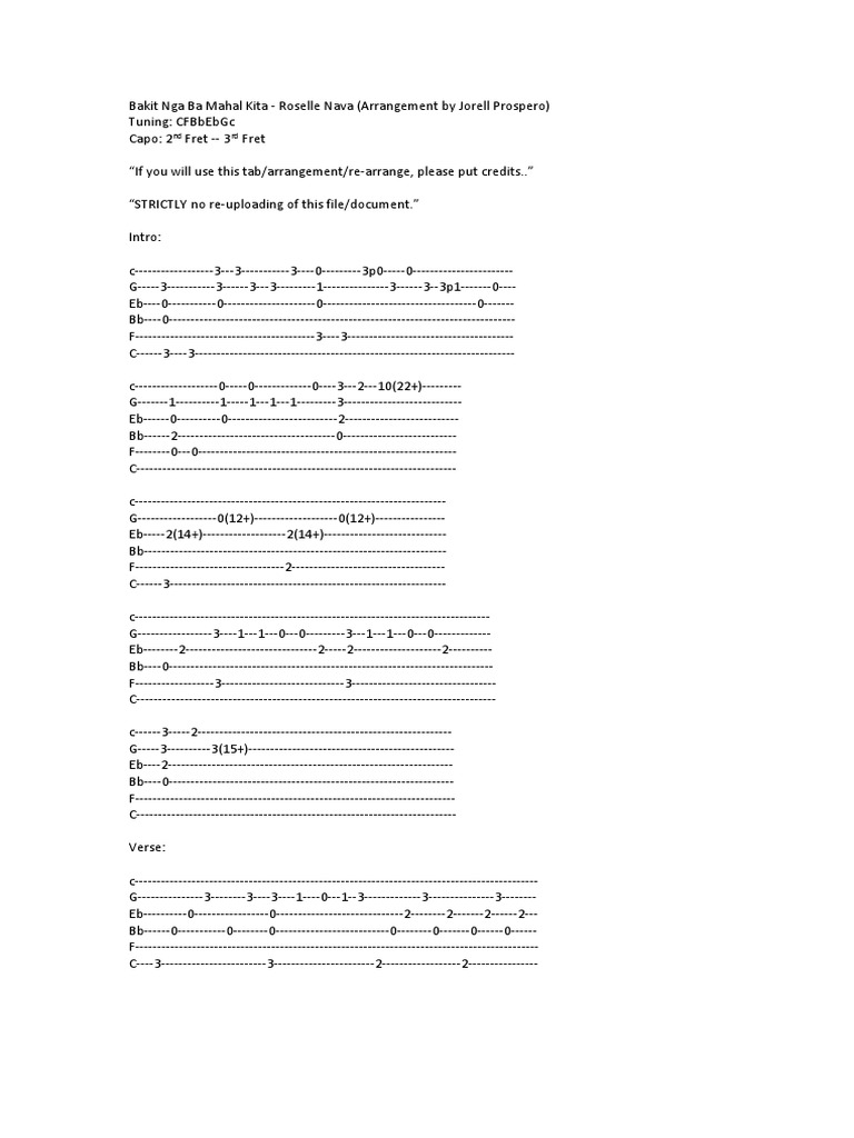 Bakit Nga Ba Mahal Kita (Arrangement by Jorell Prospero) | PDF ...
