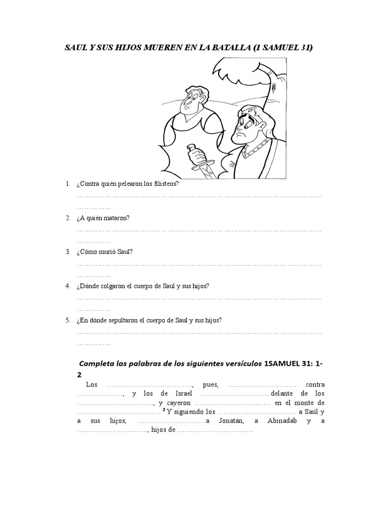Saul Y Sus Hijos Mueren En La Batalla PDF