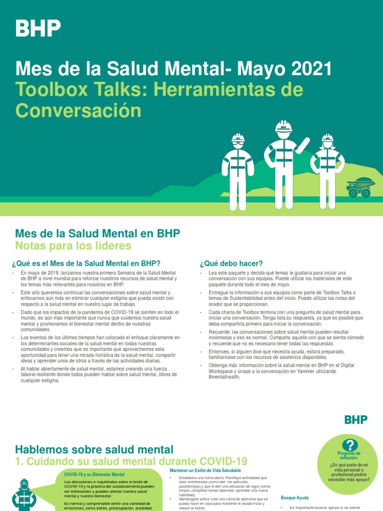 Herramientas para La Conversación - Mes de La Salud Mental 2021 | PDF ...