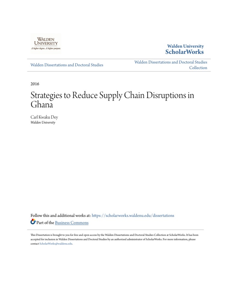 Strategies To Reduce Supply Chain Disruptions in Ghana | PDF | System | Supply Chain