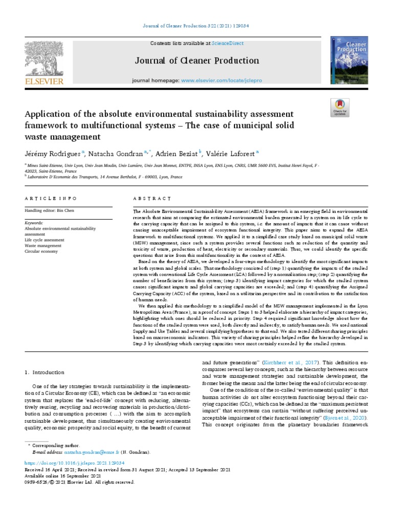 Rodrigues Et Al 2021 | PDF | Life Cycle Assessment | Sustainability