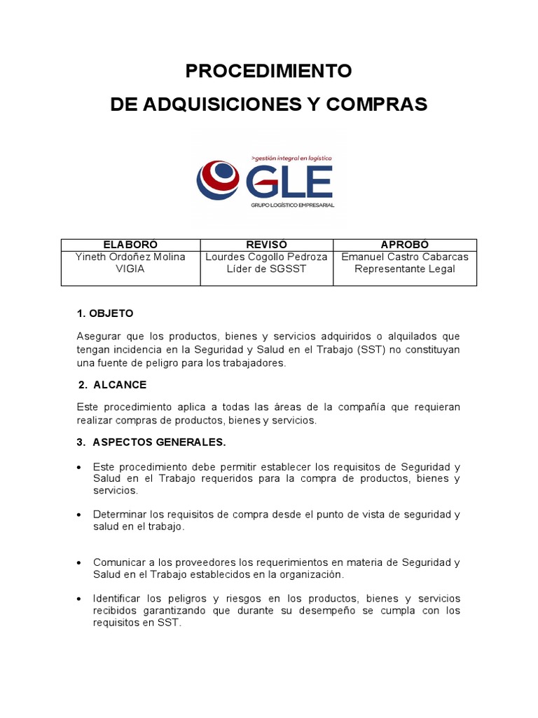 Procedimiento de Adquisiciones | PDF | Business