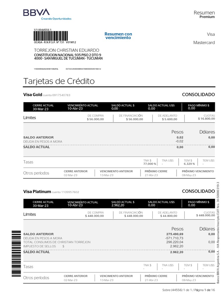 20230401 | PDF | Tarjeta de crédito | Tarjeta de débito