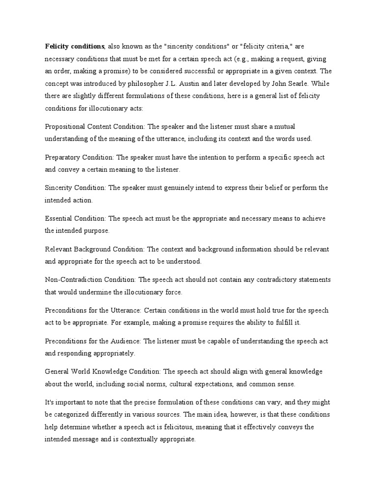 Felicity Condition | Download Free PDF | Cognitive Science | Human Communication