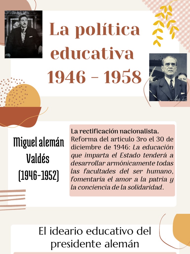 La Política Educativa 1946 - 1958 | PDF | México | Enseñando