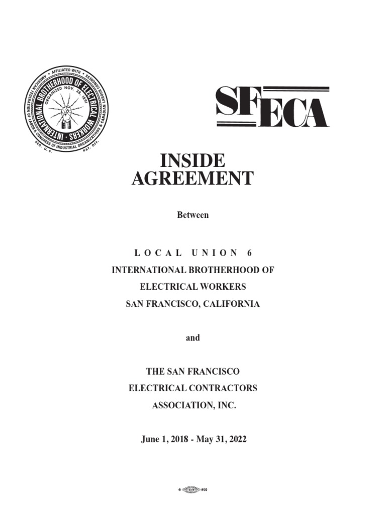 Local 6 IBEW Inside Agreement 2018-2022 | PDF | Overtime | Employment