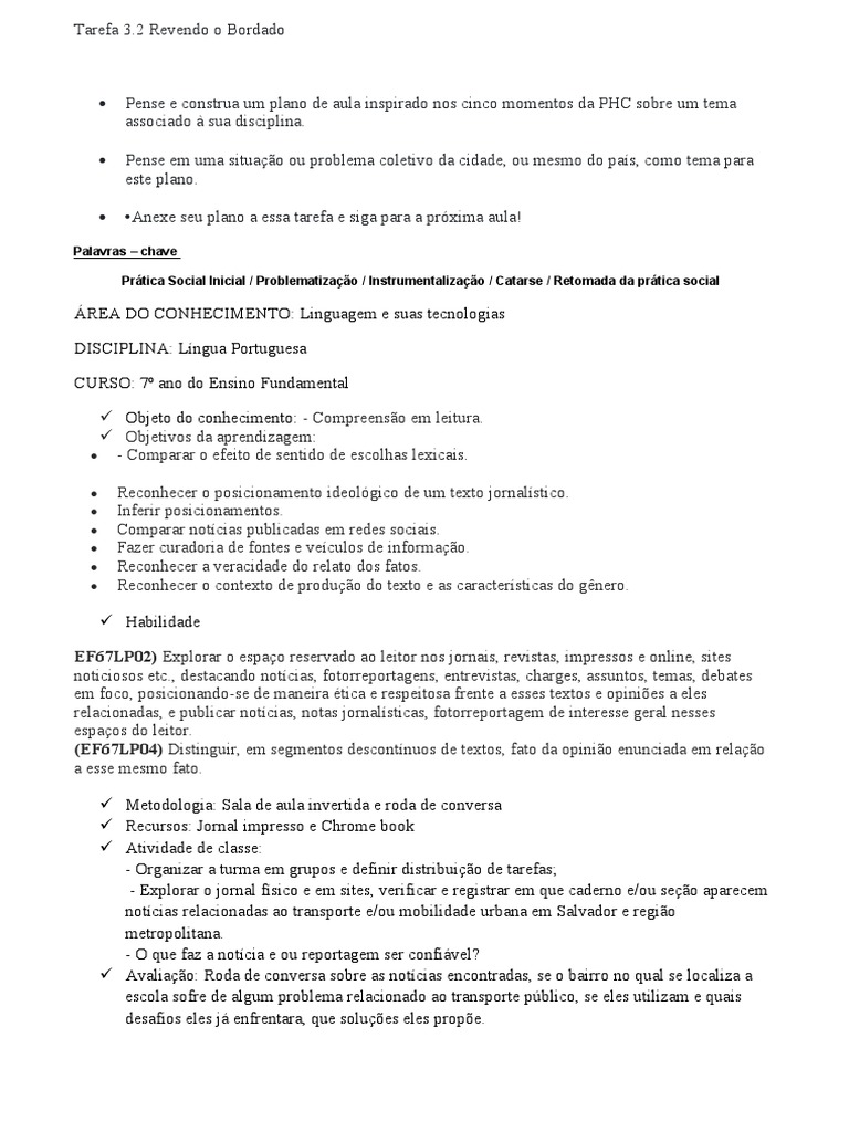 Tarefa 3 REVENDO O BORDADO | PDF