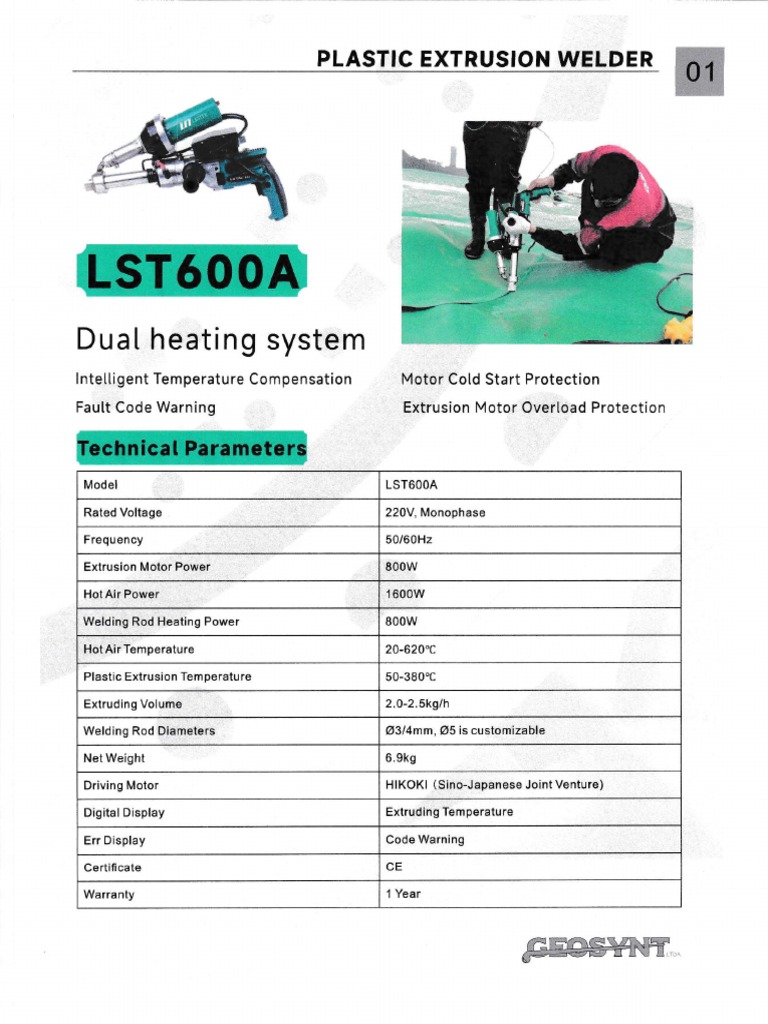 Ficha Tecnica Extrusora LST600A | PDF