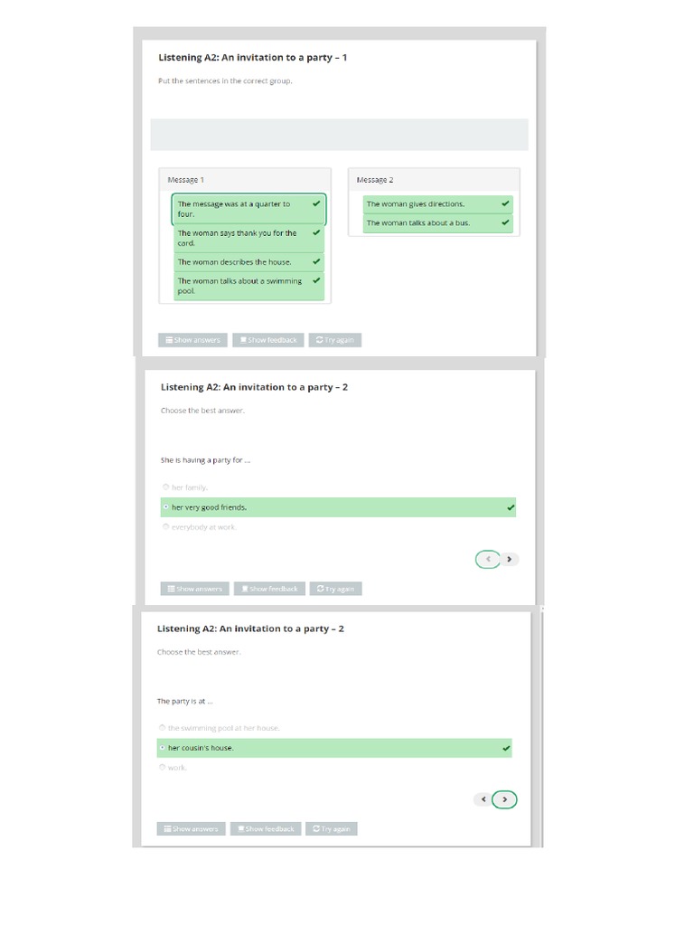 Listening A2 an Invitation to a Party | PDF