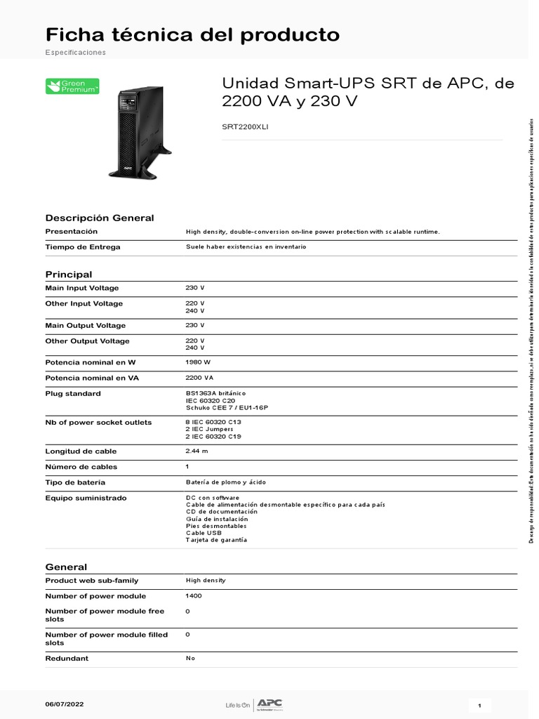 Manual de usuario SRT2200XLI APC | PDF | Residuos | Naturaleza