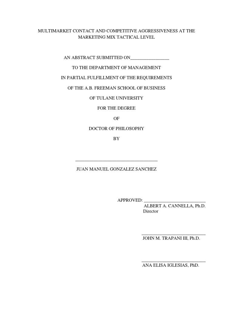 Multimarket Competition and Competitive Aggressiveness | PDF ...