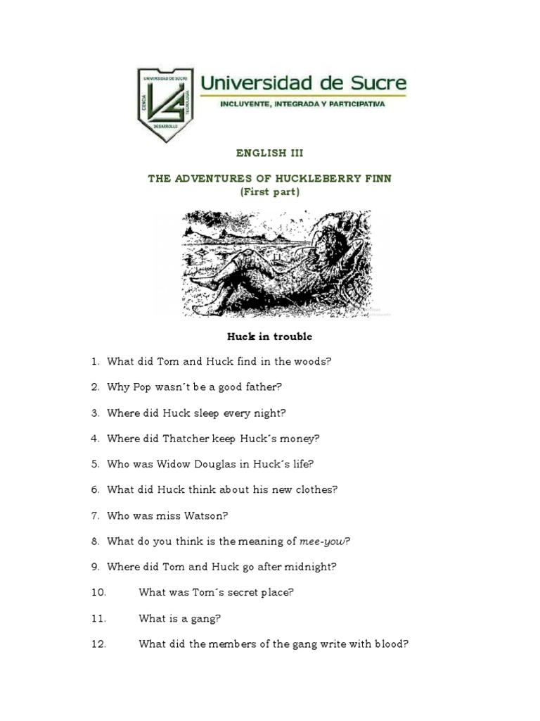 Huckleberry Finn Study Guide | PDF | Huckleberry Finn