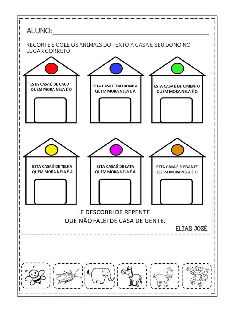 A Casa e Seu Dono Atividade | PDF