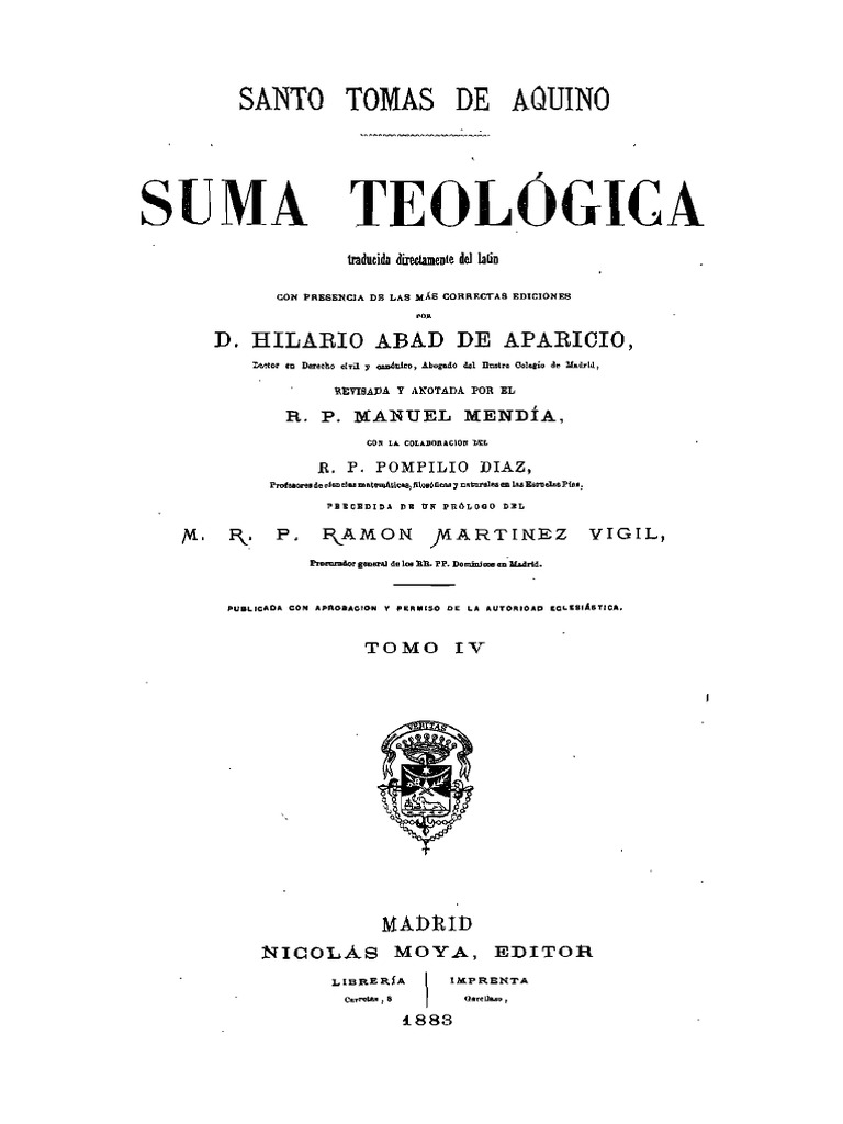 Suma Teologica-Tomo IV-Santo Tomas | PDF | Profecía | Revelación