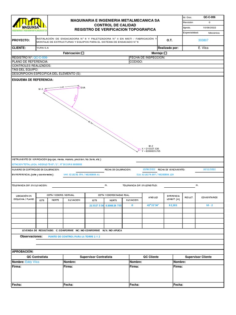 QC-C-006_Registro de Verificacion Topografica_rev.00_PTO CONTROL 2 ...