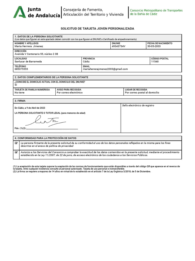 Documento Solicitud | PDF