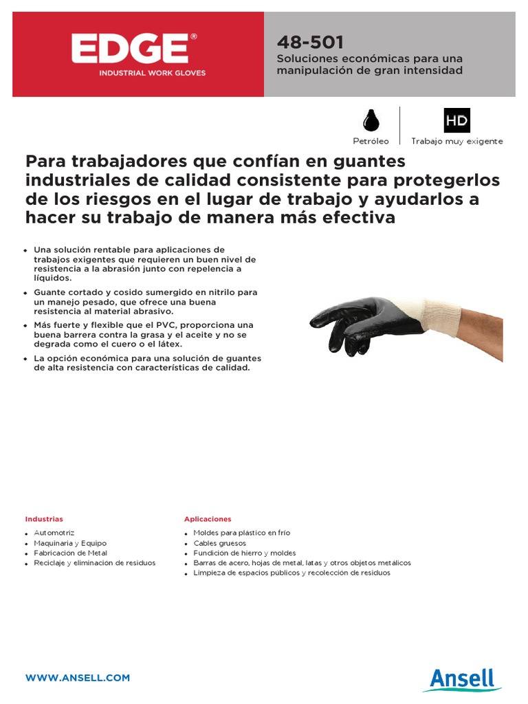 Edge-48-501 Pds Co | PDF | Abrasivo | Guante