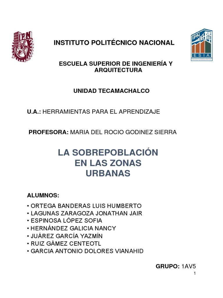 La Sobrepoblación en Las Zonas Urbanas | PDF | Migración humana ...