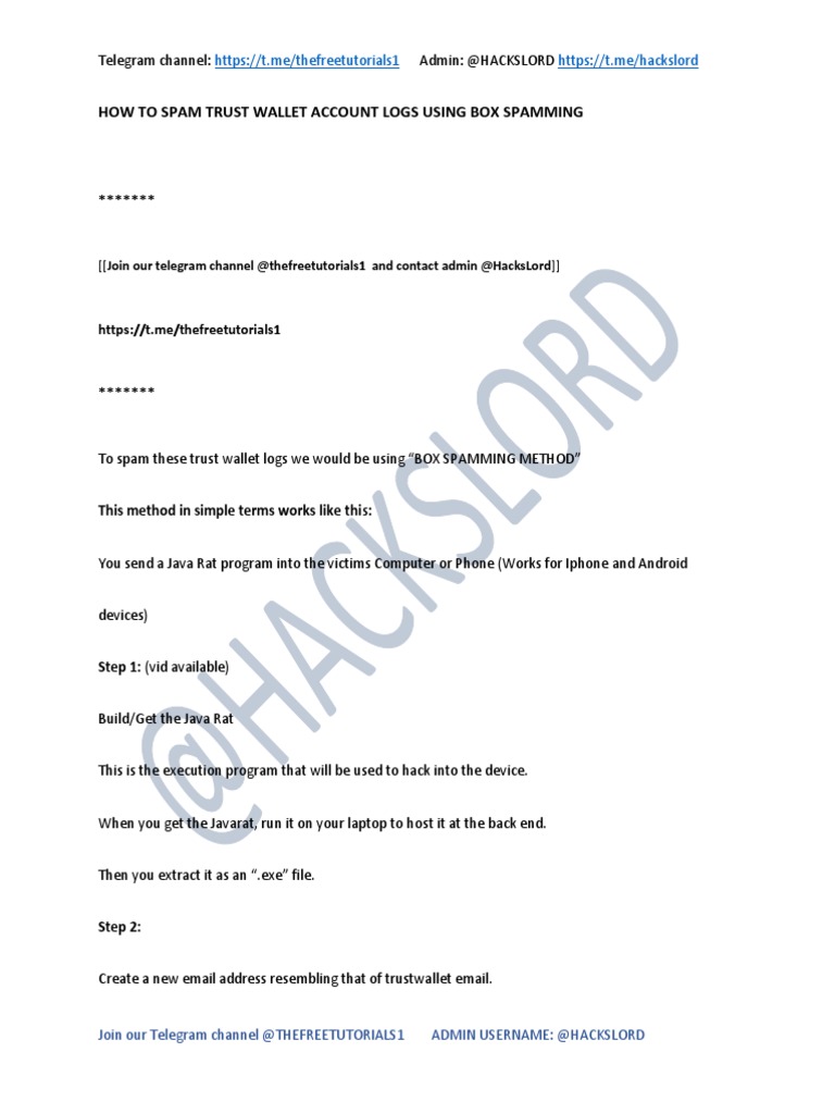How To Spam Trustwallet Logs (Hackslord) | PDF | Spamming | Ios