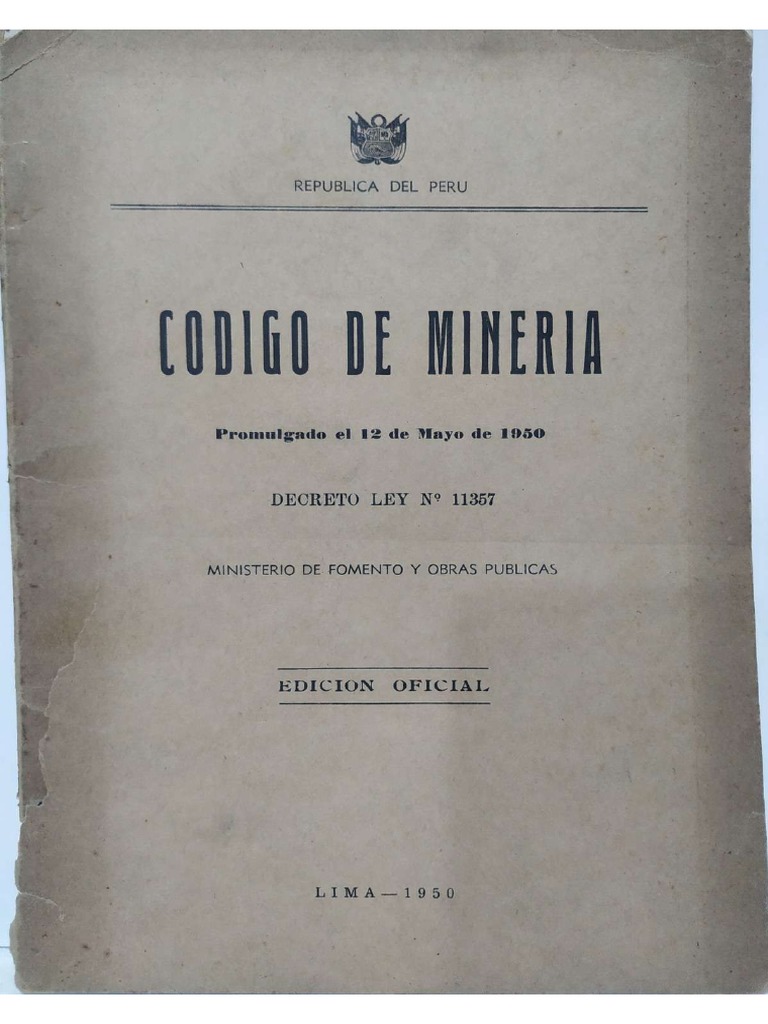 Código de Minería de 1950 | PDF