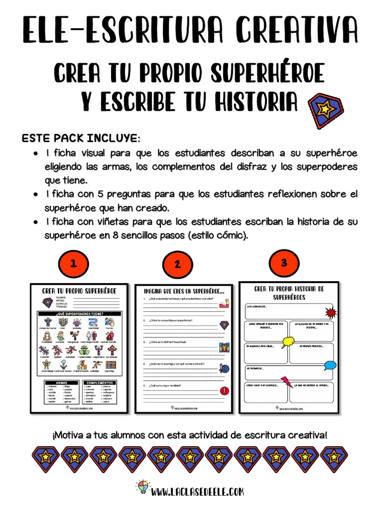 Ele-Escritura Creativa: Crea Tu Propio Superhéroe Y Escribe Tu Historia ...