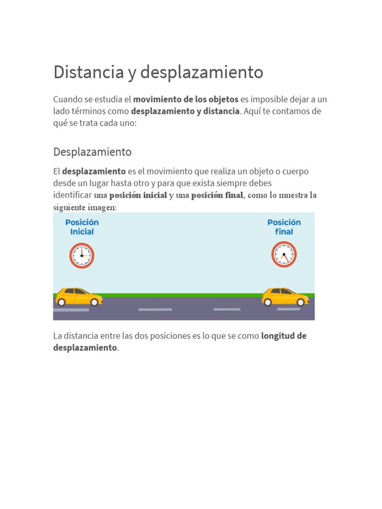 Distancia y Desplazamiento | PDF | Longitud | Metro