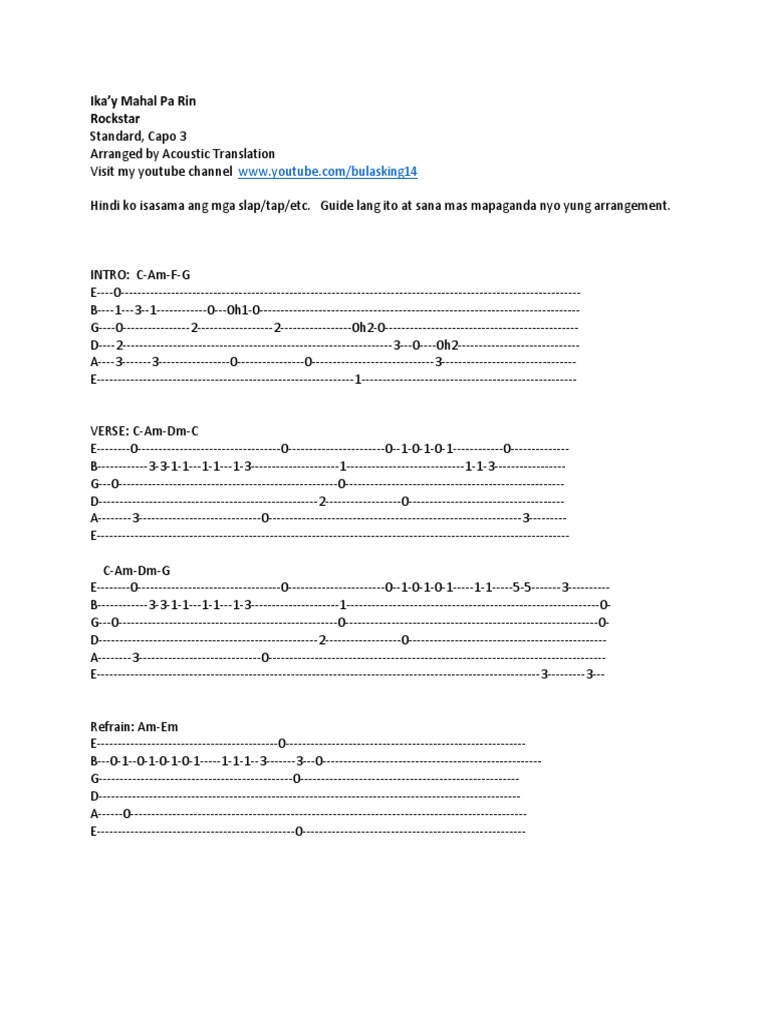 Tabs - Ikay Mahal Pa Rin | PDF | Musical Forms | Song Forms