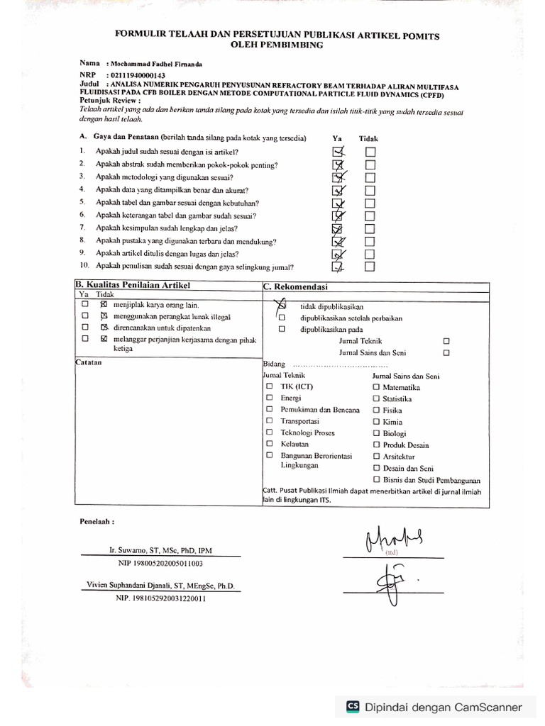 Mochammad Fadhel Firnanda - Form Telaah | PDF
