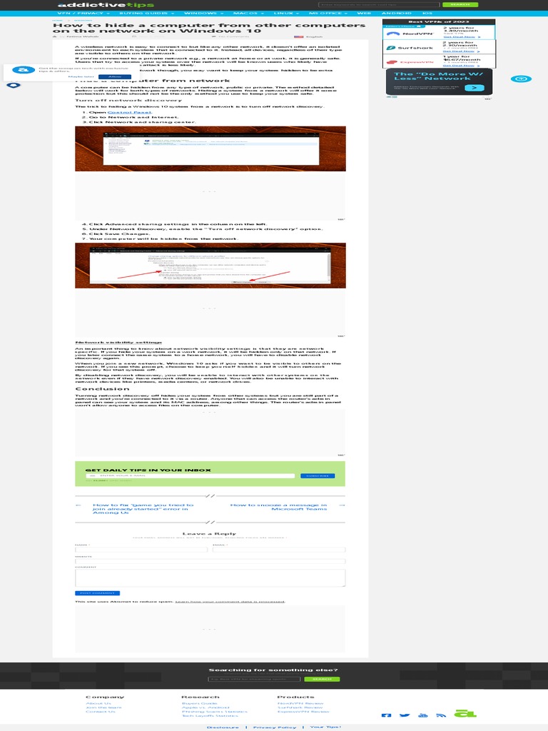 How to Hide a Computer From Other Computers on the Network on Windows ...