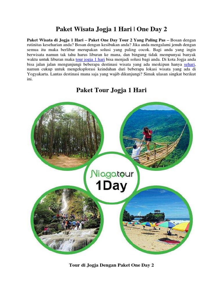 Paket Wisata Jogja 1 Hari One Day 2 | PDF