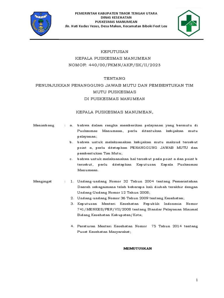 EP 1 SK PJ Mutu Dan TMP | PDF