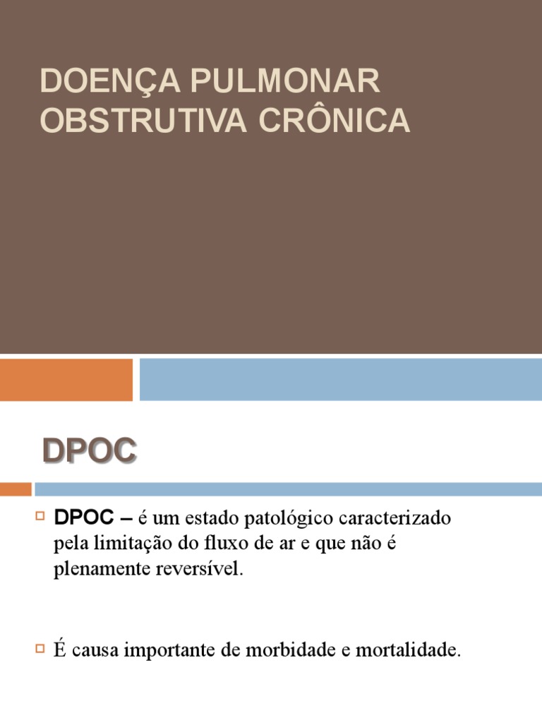 DPOC | PDF | Doença de obstrução pulmonar crônica | Asma