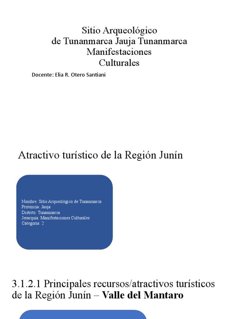 Sitio Arqueológico Tunanmarca | PDF | Turismo