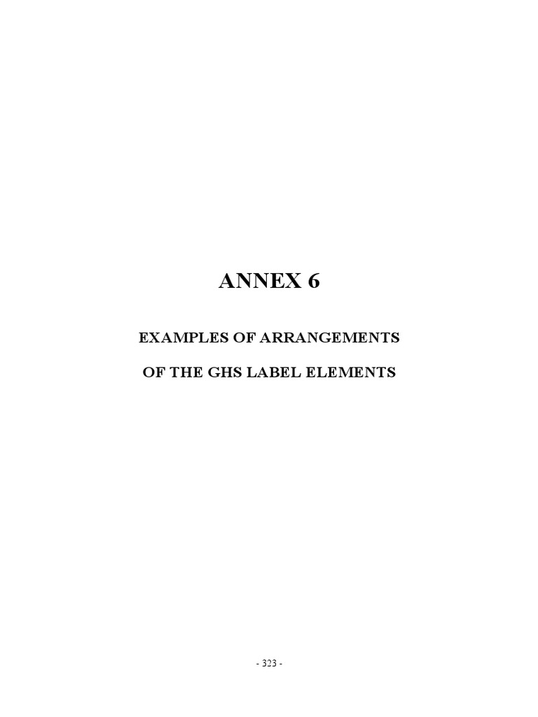 5 Examples of Arrangements of The GHS Label Elements | PDF | Dangerous ...