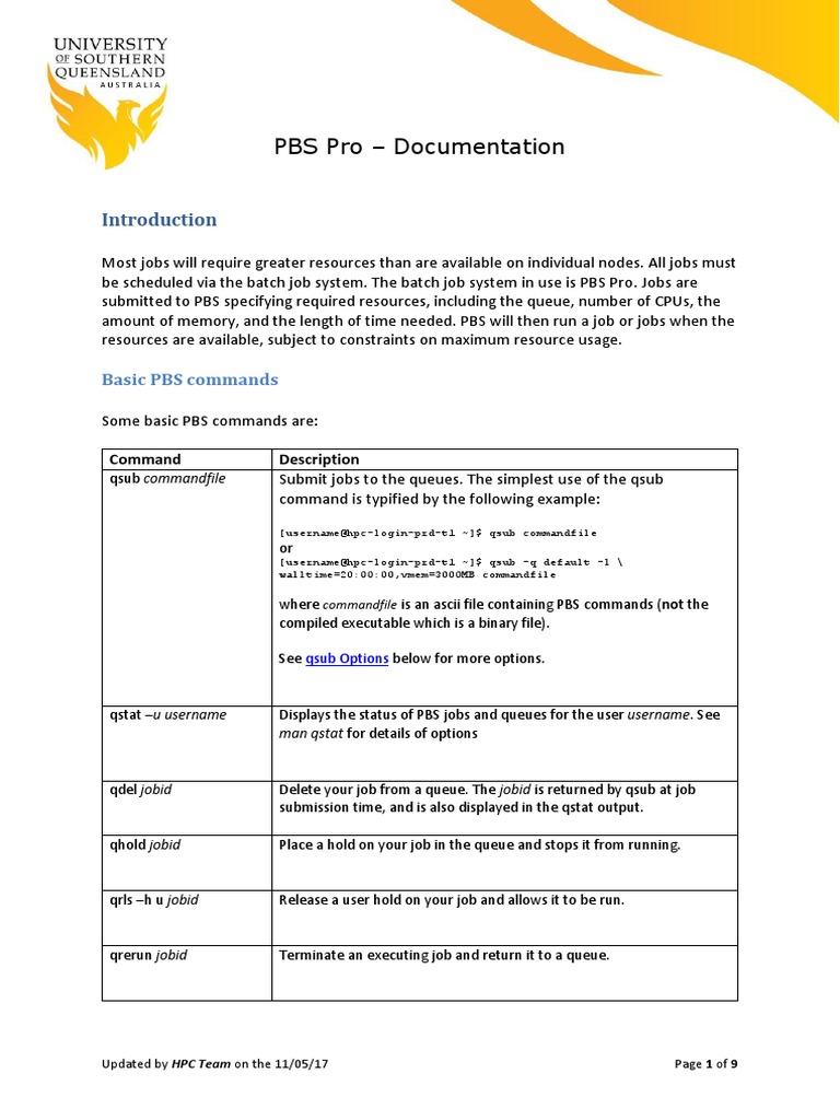 PBS-Documentation May17 | PDF | Scheduling (Computing) | Computer File