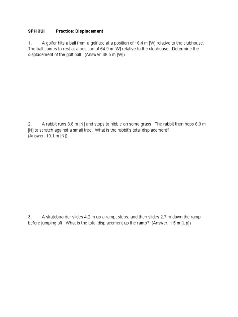 1-04 Displacement Practice | PDF | Teaching Methods & Materials ...