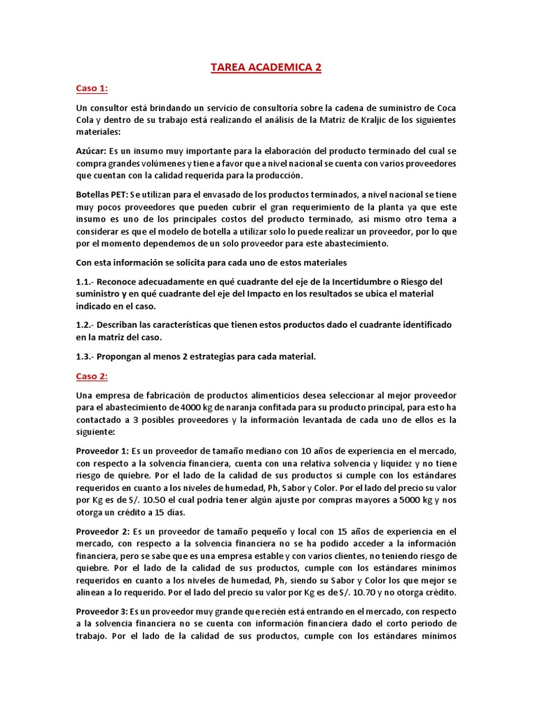 LI - S08 - Caso de Estudio TA2 | PDF | Business | Economias