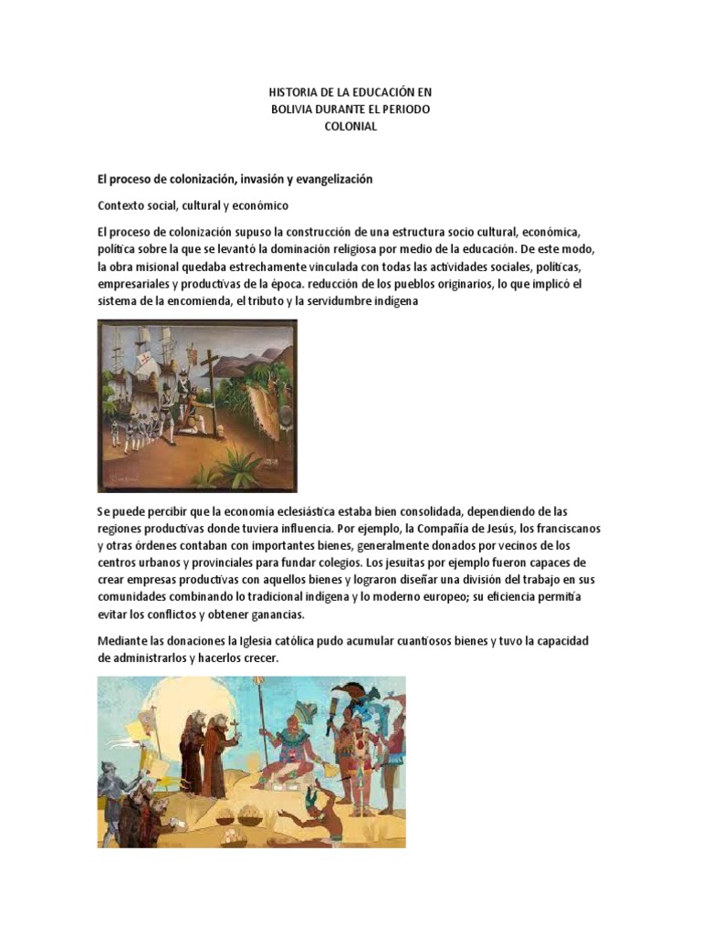 Historia de La Educacion en Colonia | PDF | Nueva españa | Colonización ...