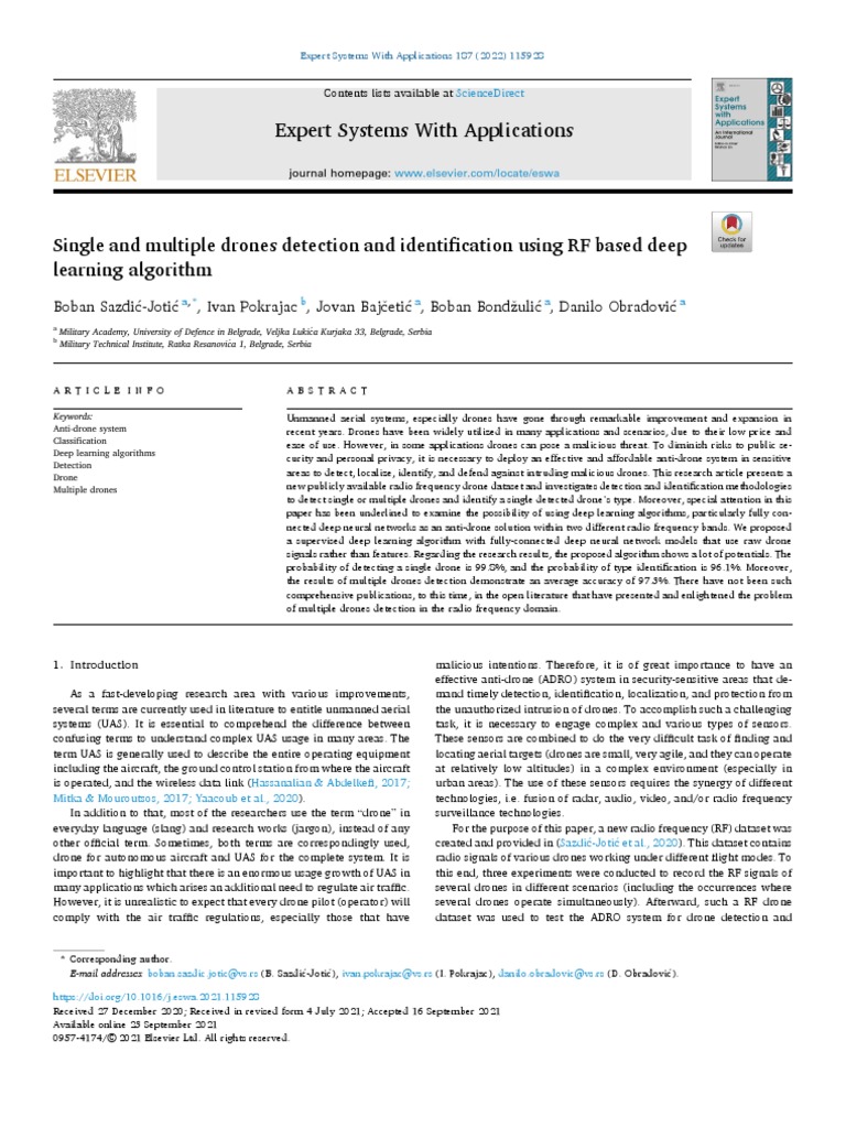 RF-Based Drone Detection System | PDF | Deep Learning | Unmanned Aerial Vehicle