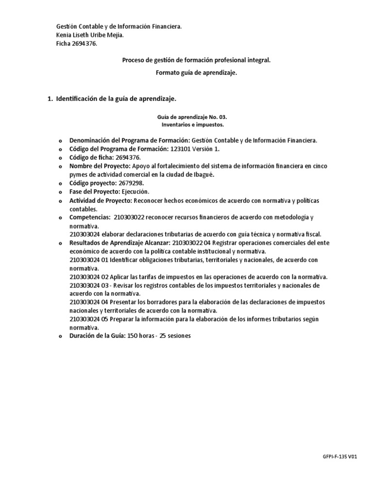 GUIA APRENDIZAJE 03 - INVENTARIOS E IMPUESTOS (Reparado) | PDF | Impuestos | Impuesto al valor ...