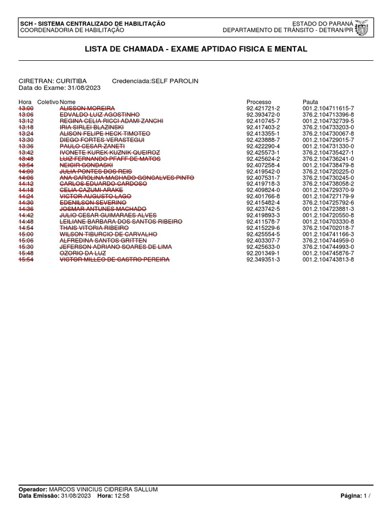 Lista Chamada Credenciada-524 | PDF
